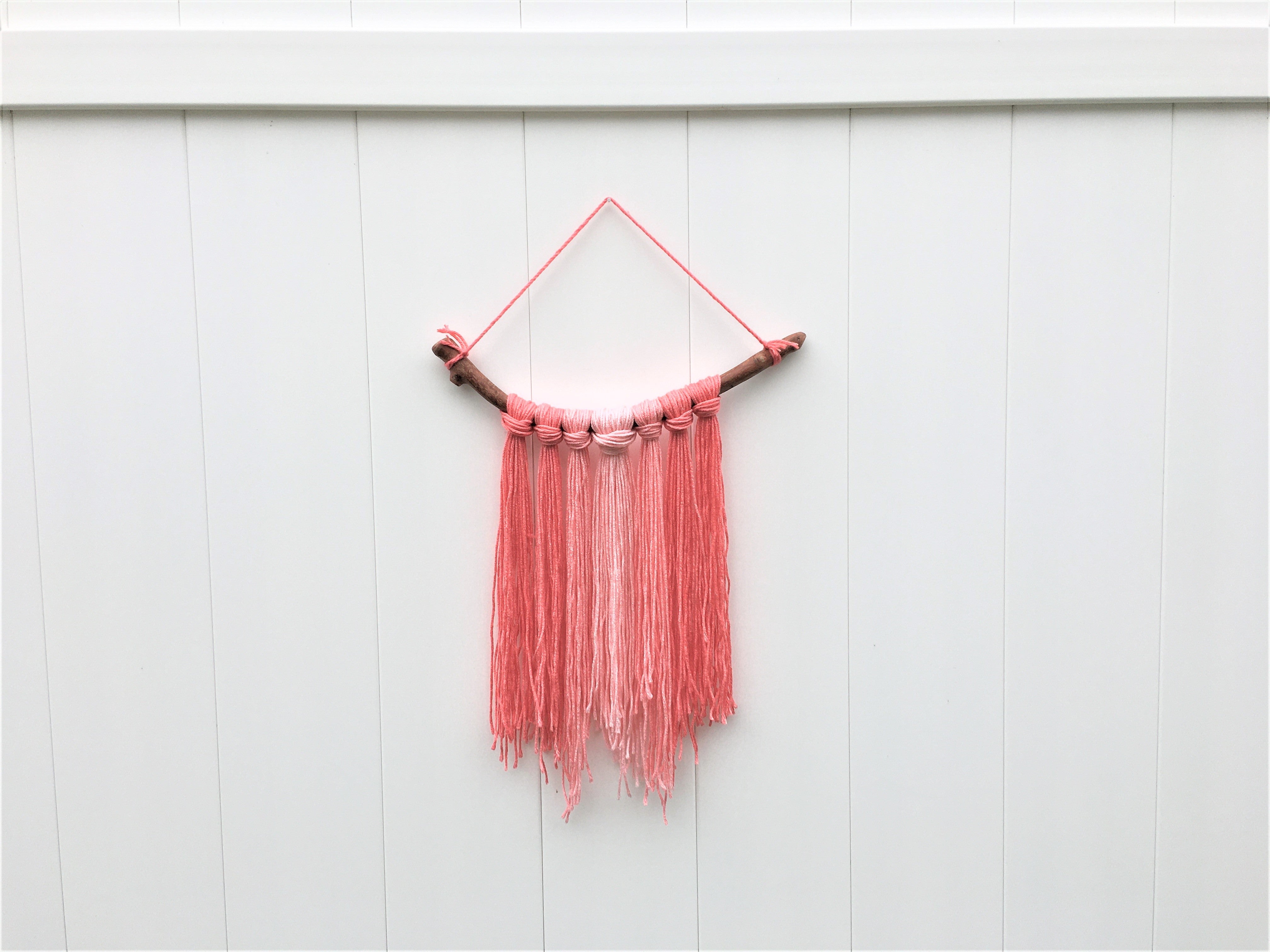 Yarn Wall hanging - Chunky coral hombre (dark outside to light inside ...
